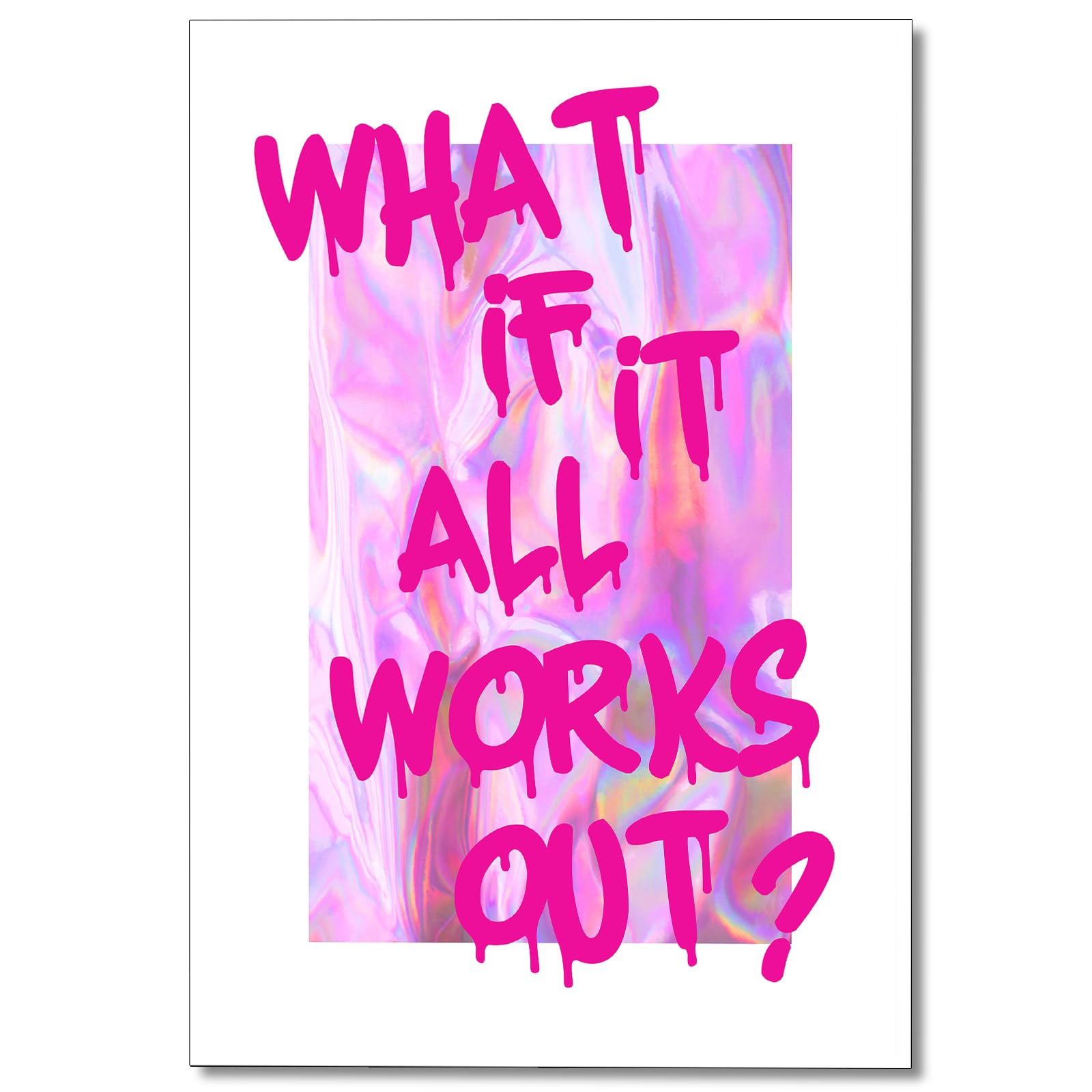 Amazon.com: Xianyojafa Funky Preppy Pink Canvas Wall Art, What If It ...