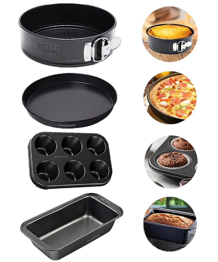 PureBake Premium SGS Certified Cake Baking Set | 4-Piece Non-Stick ...