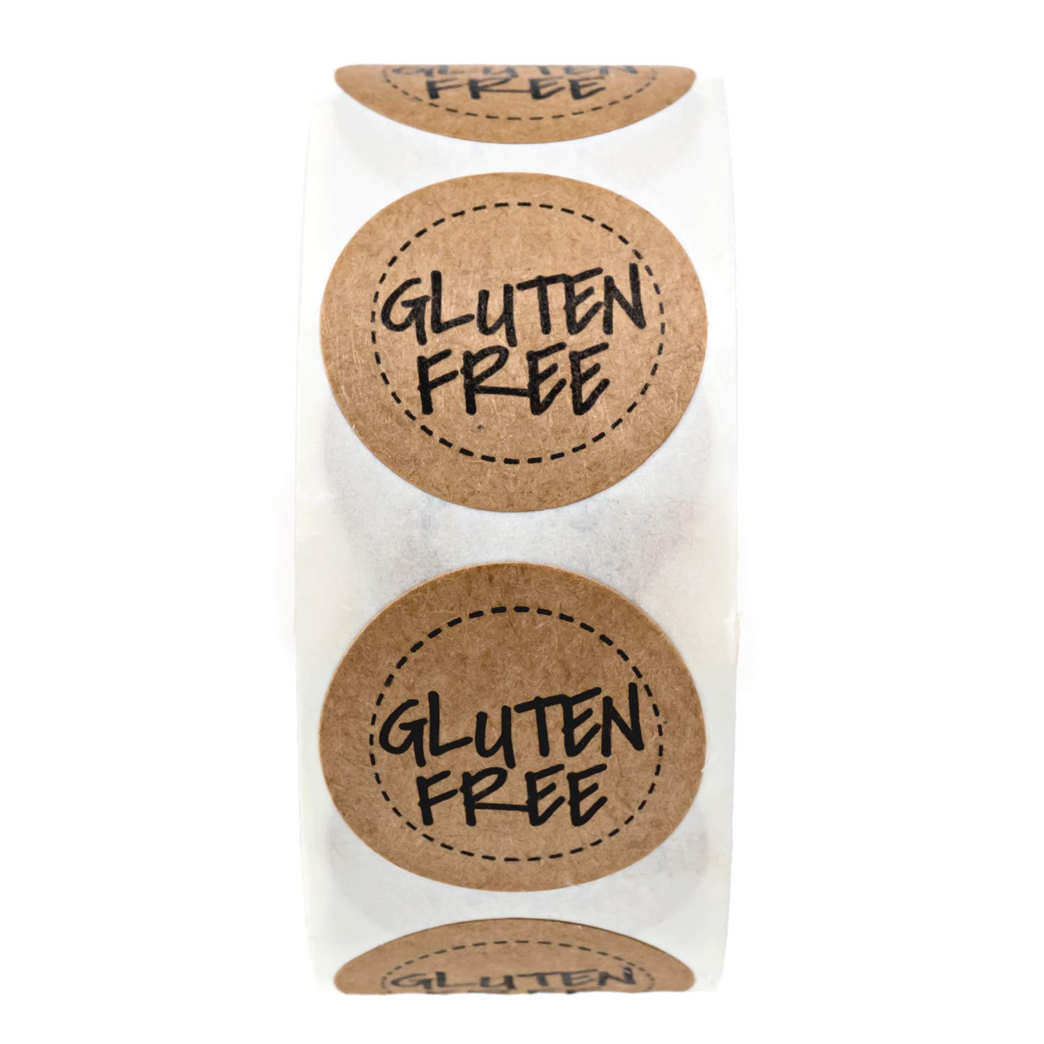 Snapklik.com : Gluten Free Kraft Stickers / 500 Brown Kraft Circle ...