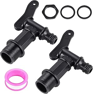 Pack of 2 Outlet Tap for Water Butt, Tap 3/4 Inch Plastic Replacement ...