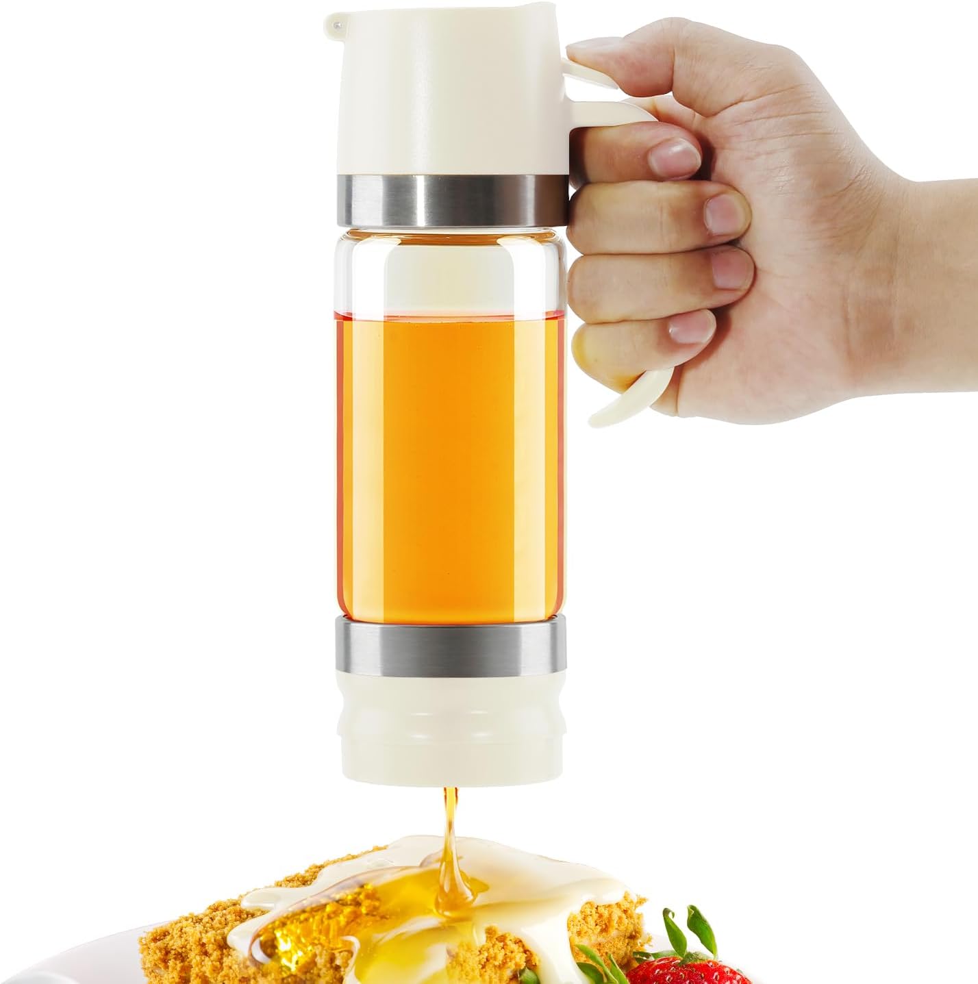 Amazon.com: Aelga Glass Honey Dispenser Pot, No Drip 12 OZ Honey Jar ...