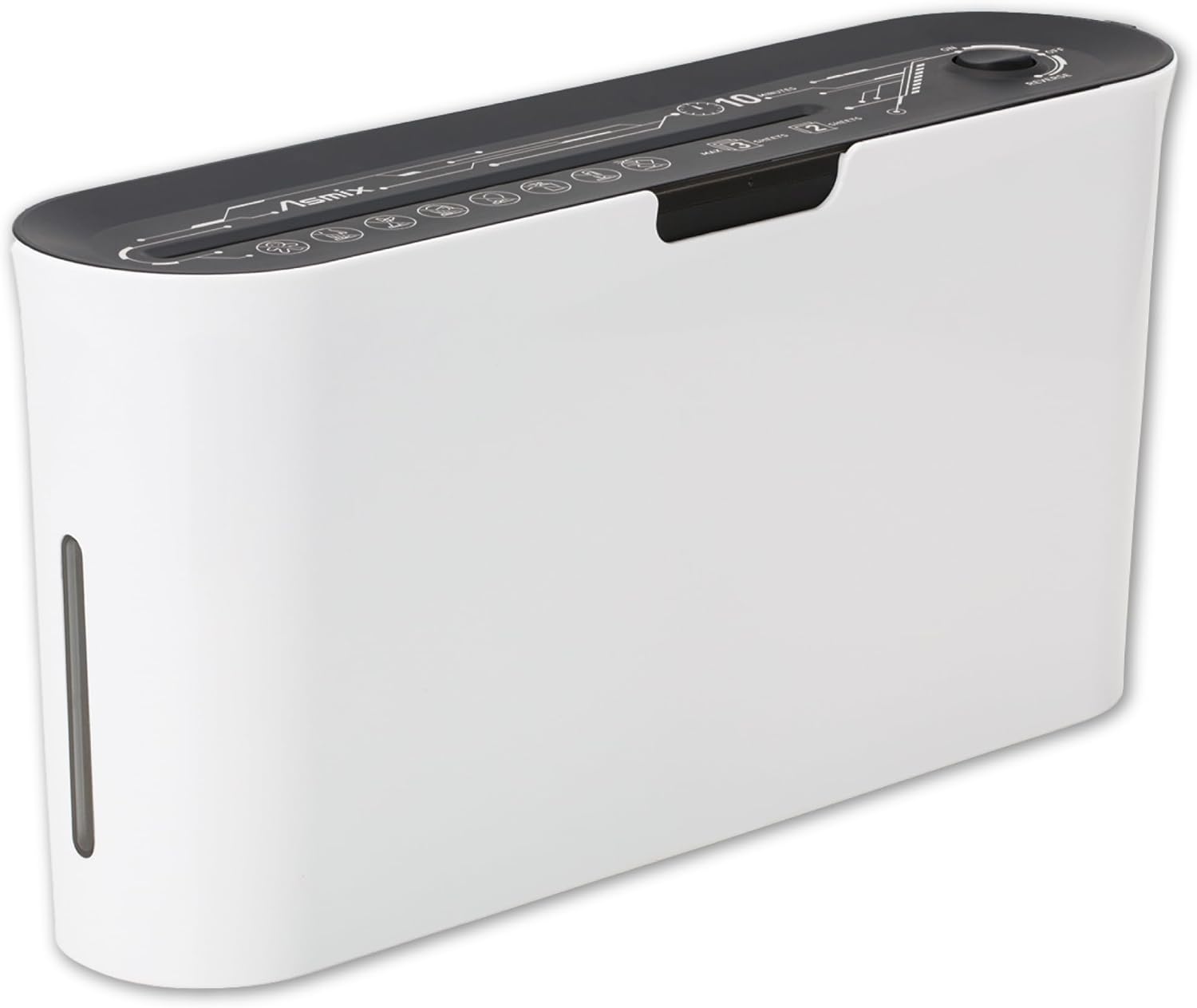 Amazon | アスミックス(Asmix) アスカ シュレッダー クロスカット B08W ホワイト 10分 A4 最大3枚 卓上 コンパクト スリム | 手動シュレッダー | 文房具・オフィス用品