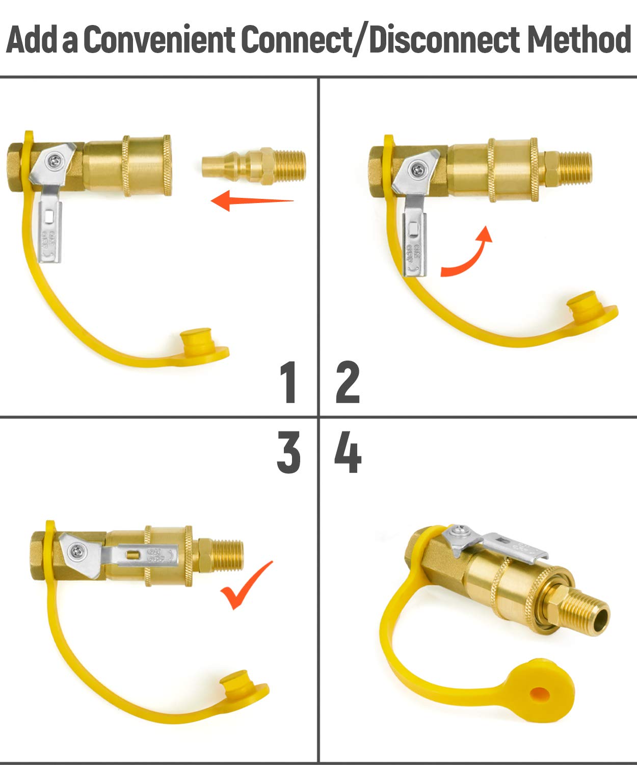 Snapklik.com : GASPRO 1/4" Propane Quick Connect Fittings KitLP Gas ...