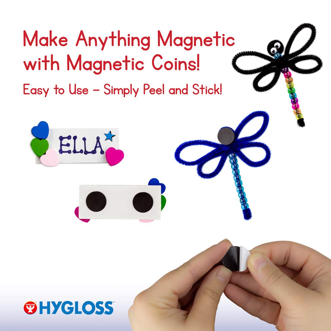 Snapklik.com : Hygloss 100 Pcs Self-Adhesive Magnetic Dots - 3/4-Inch ...