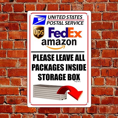 Please Leave All Packages Inside Storage Box Sign Decals Deliveries 4x6 ...