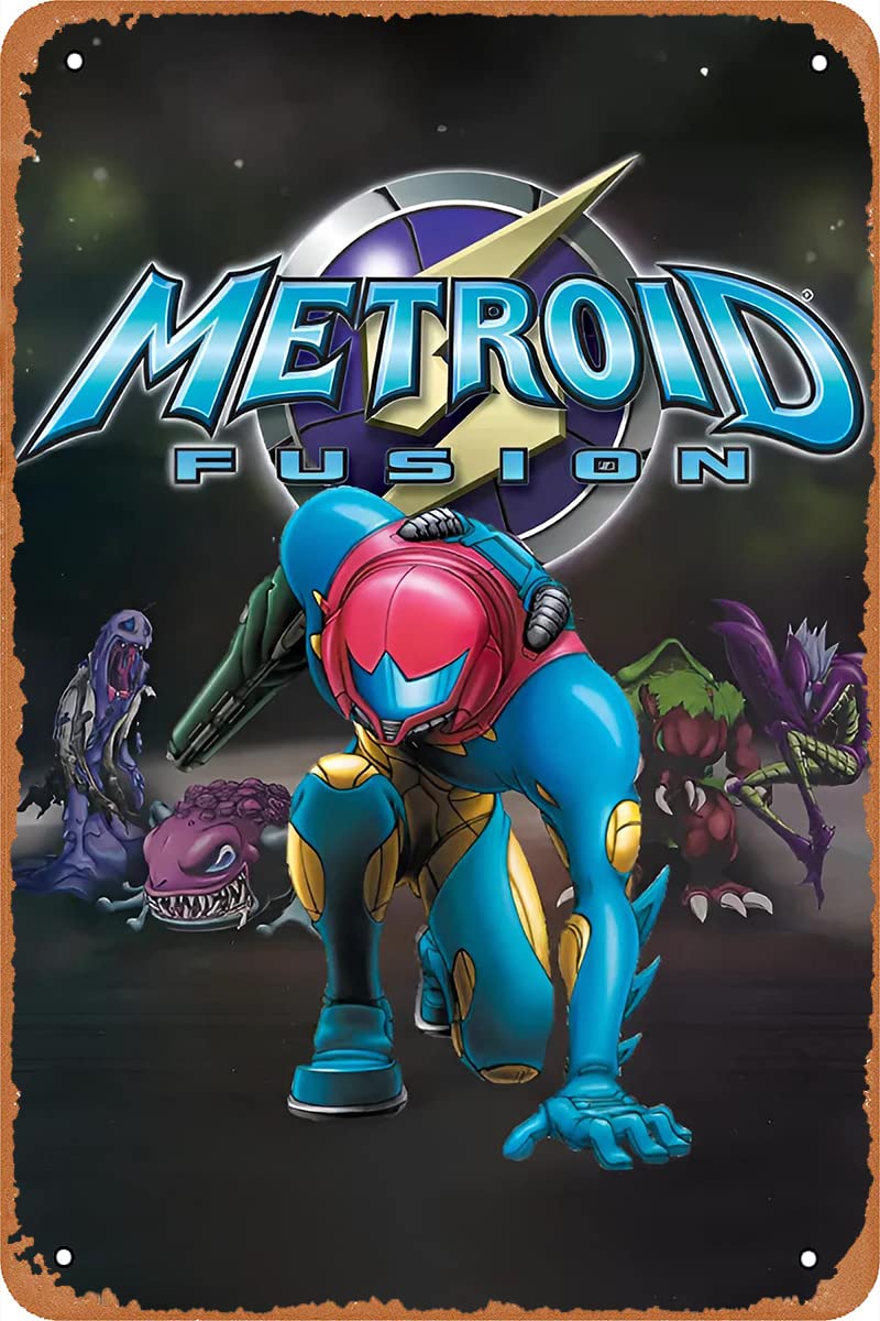 Amazon.com: Clilsiatm Metroid Fusion Game Poster Vintage Style Metal ...