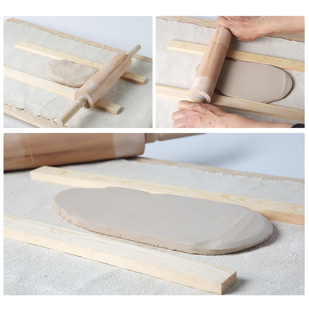 Dough Thickness Guides 2 Pcs Wood Polymer Clay Sticks Pottery Guide ...