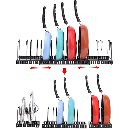 Amazon.com: X-cosrack 15 Dividers Pot Pan Lid Rack Bakeware Cupboard ...