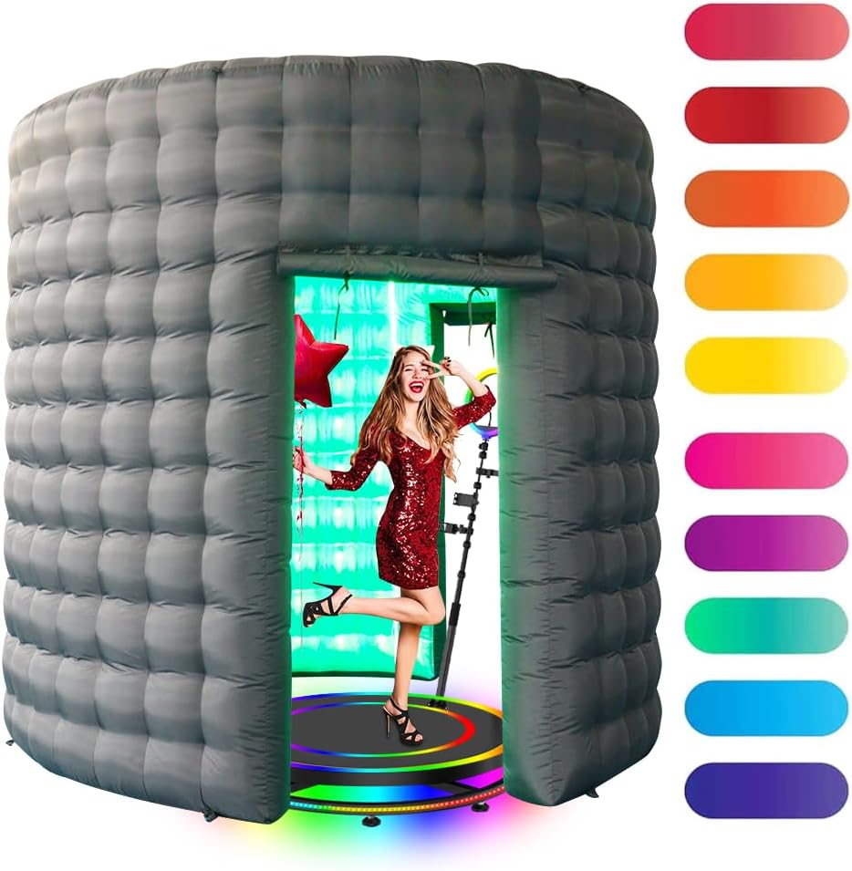 Amazon.com: Round Inflatable 360 Photo Booth Enclosure, Portable 16 ...