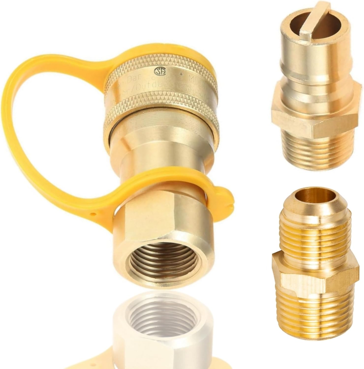 Amazon.com : MCAMPAS 1/2" Gas Quick Connect Kit - Solid Brass Natural ...