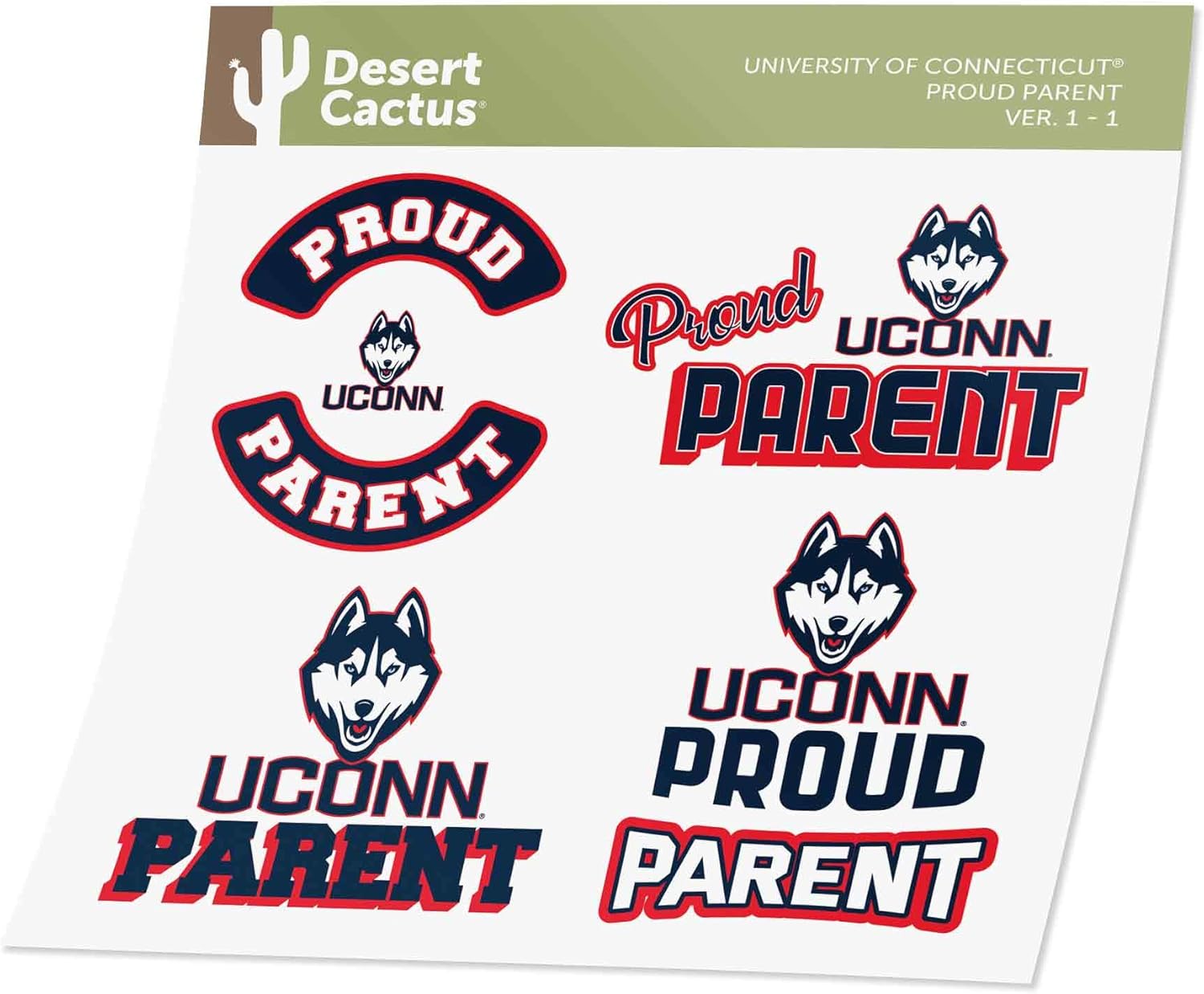 Amazon.com: Desert Cactus University of Connecticut Sticker UConn Vinyl ...