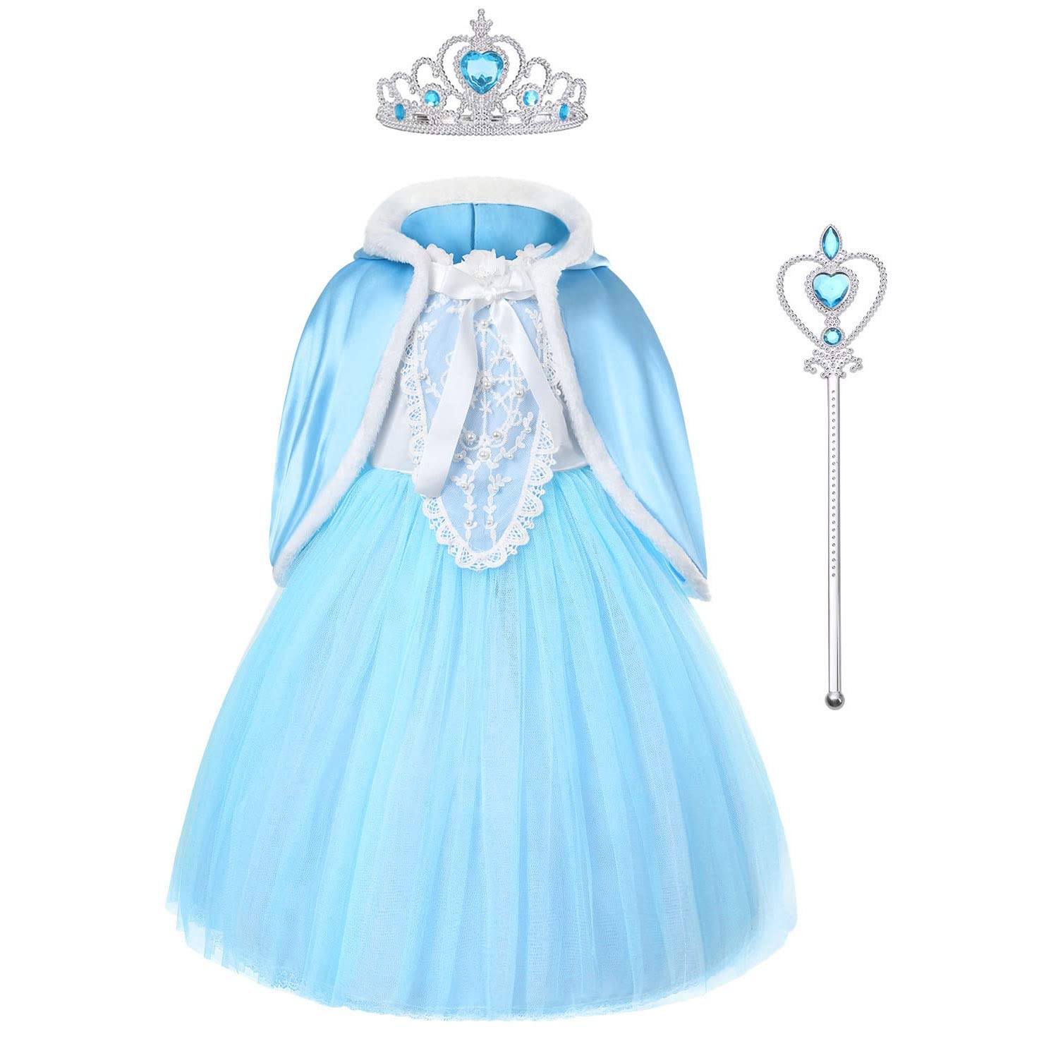 Buy URAQT Elsa Anna Costume, Deluxe Elsa Anna Dress Set, Elsa Princess ...