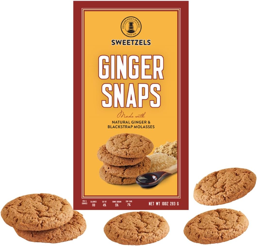 Amazon.com: Sweetzels Ginger Snaps Cookies, made with Natural Ginger ...