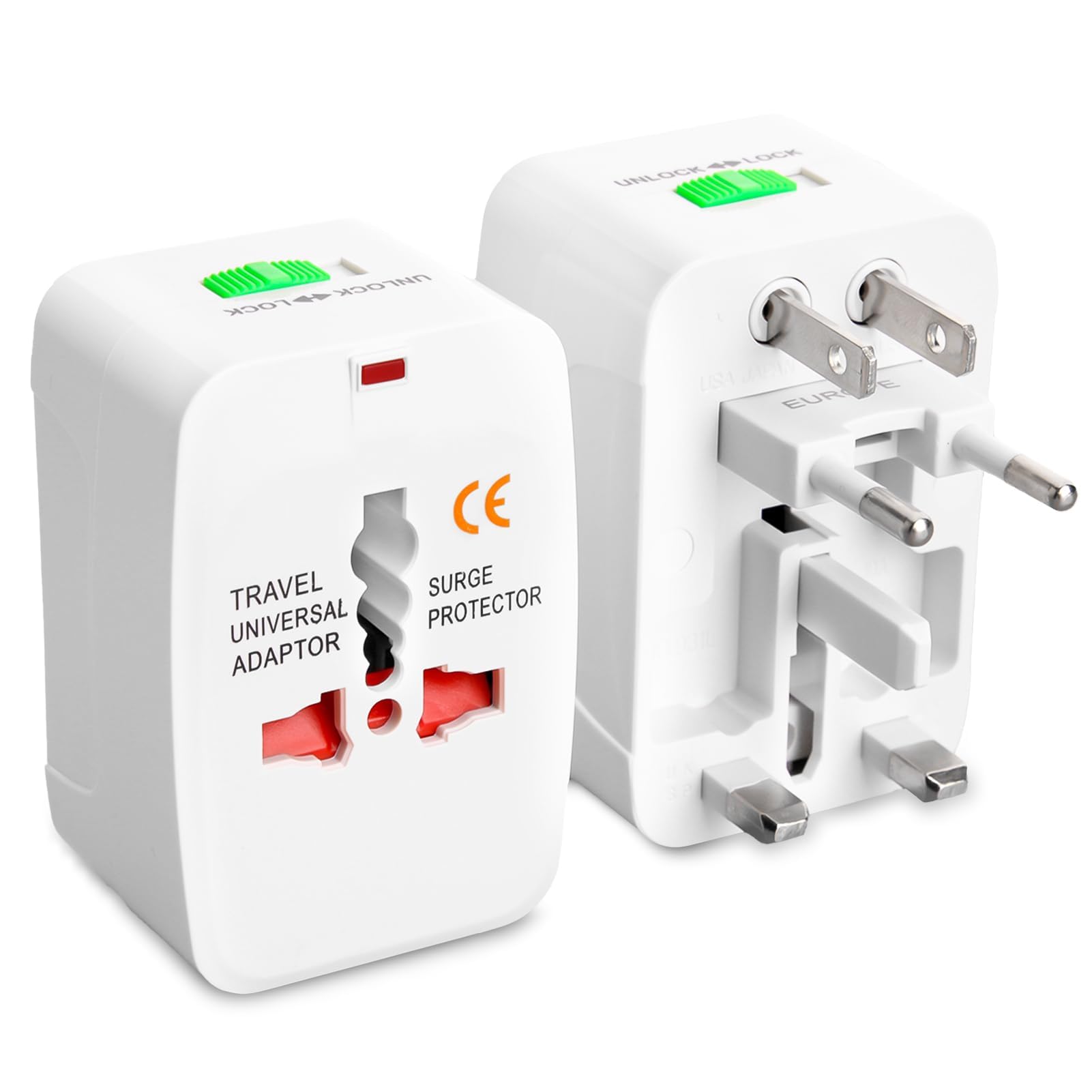 2Pcs Adaptador Universal de Viaje, Adaptadores de Enchufe Internacional ...
