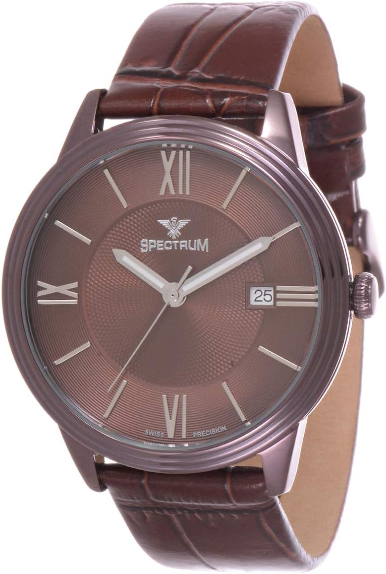 Spectrum Men's Brown Dial Leather Band Casual Watch - S12502M: Buy ...