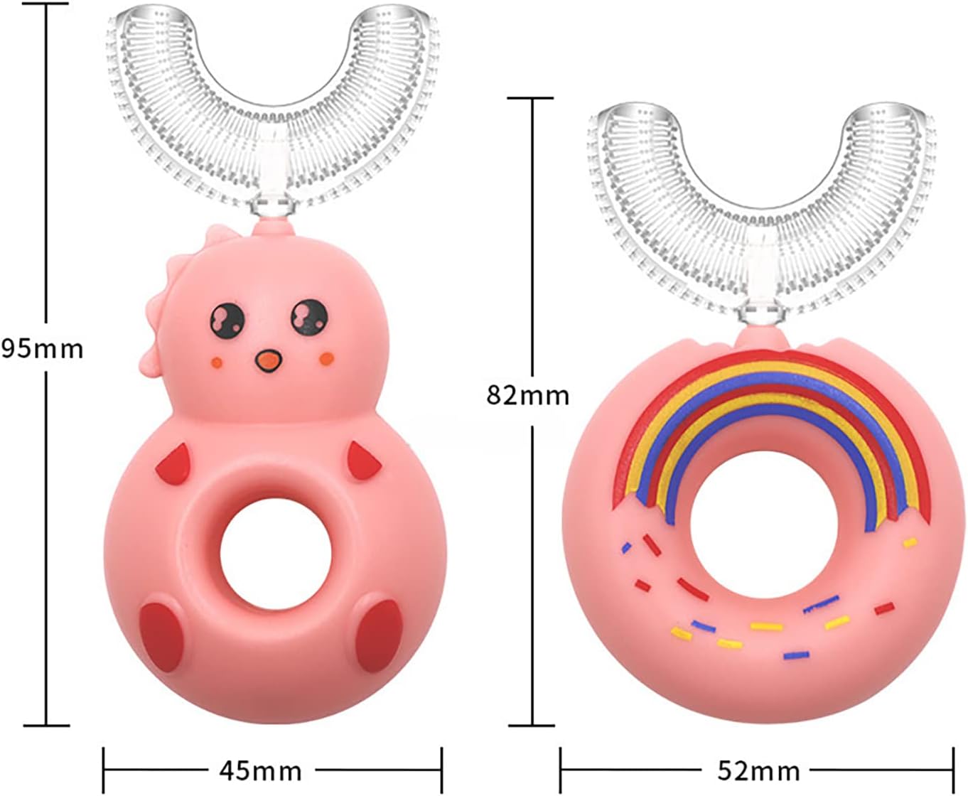 Kids U-Shaped Toothbrush,Silicone Manual Training Tooth Brush,360 ...