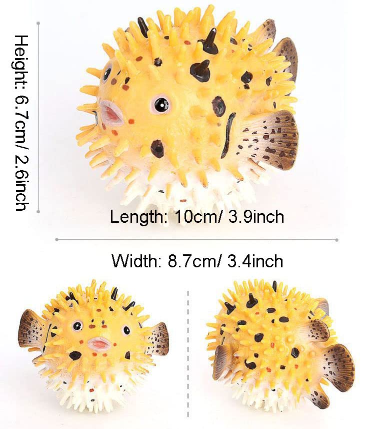 zalati Simulation Pufferfish Toy Figurine Realistic Plastic Wild ...