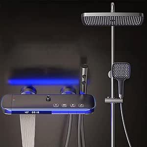 BEITH Thermostatic Shower System, 4 Piano Keys UFO Shower Faucet Set, 31x20cm Square Shower Set ...