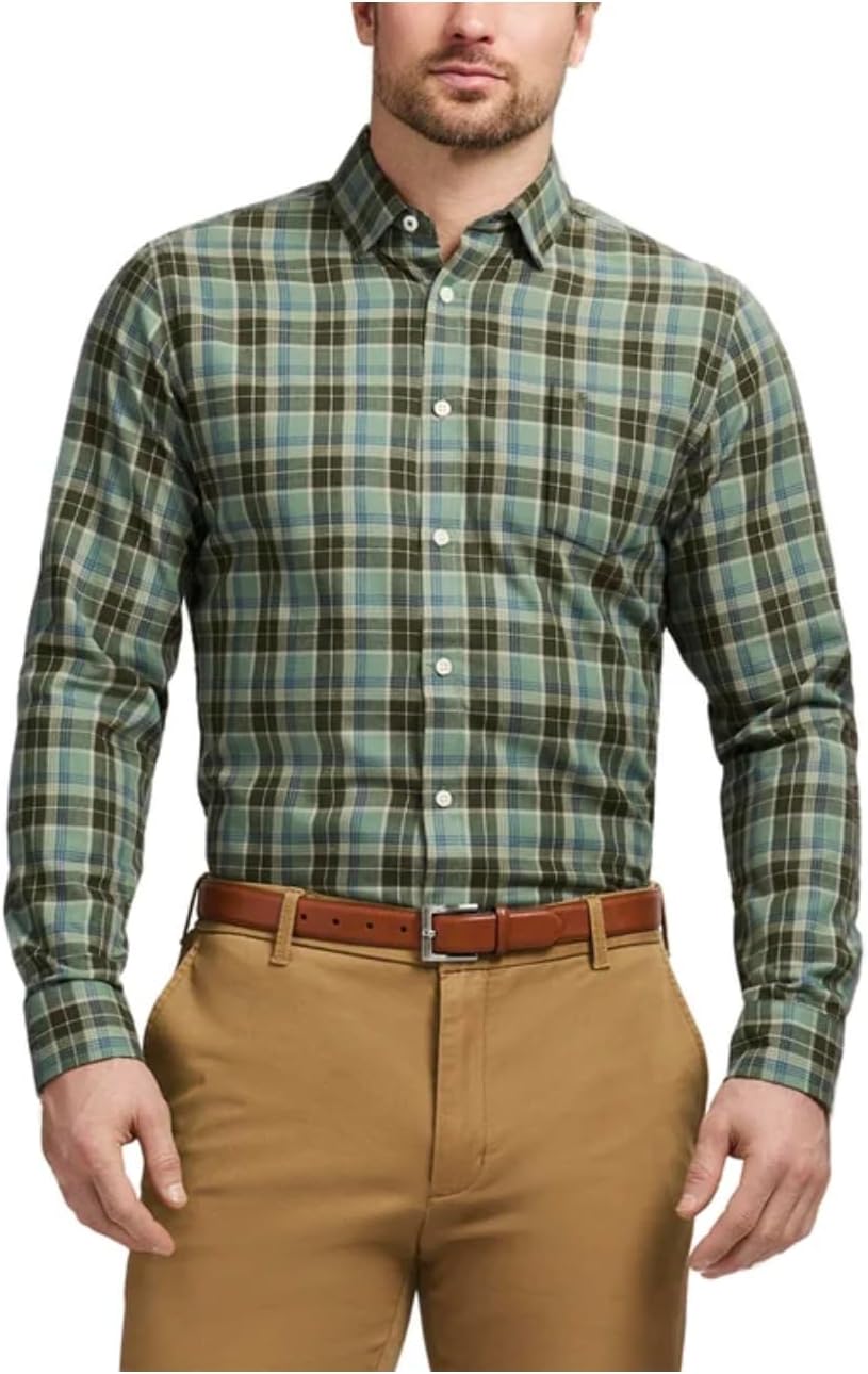 Amazon.com: IZOD Men's Modern Fit Luxe Touch Twill Long Sleeve Button ...