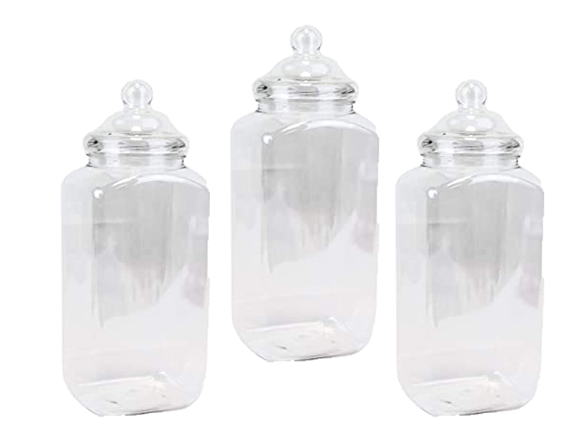 Purple Square Set of 3 Empty Large 4.5L Victorian Plastic Sweet and ...