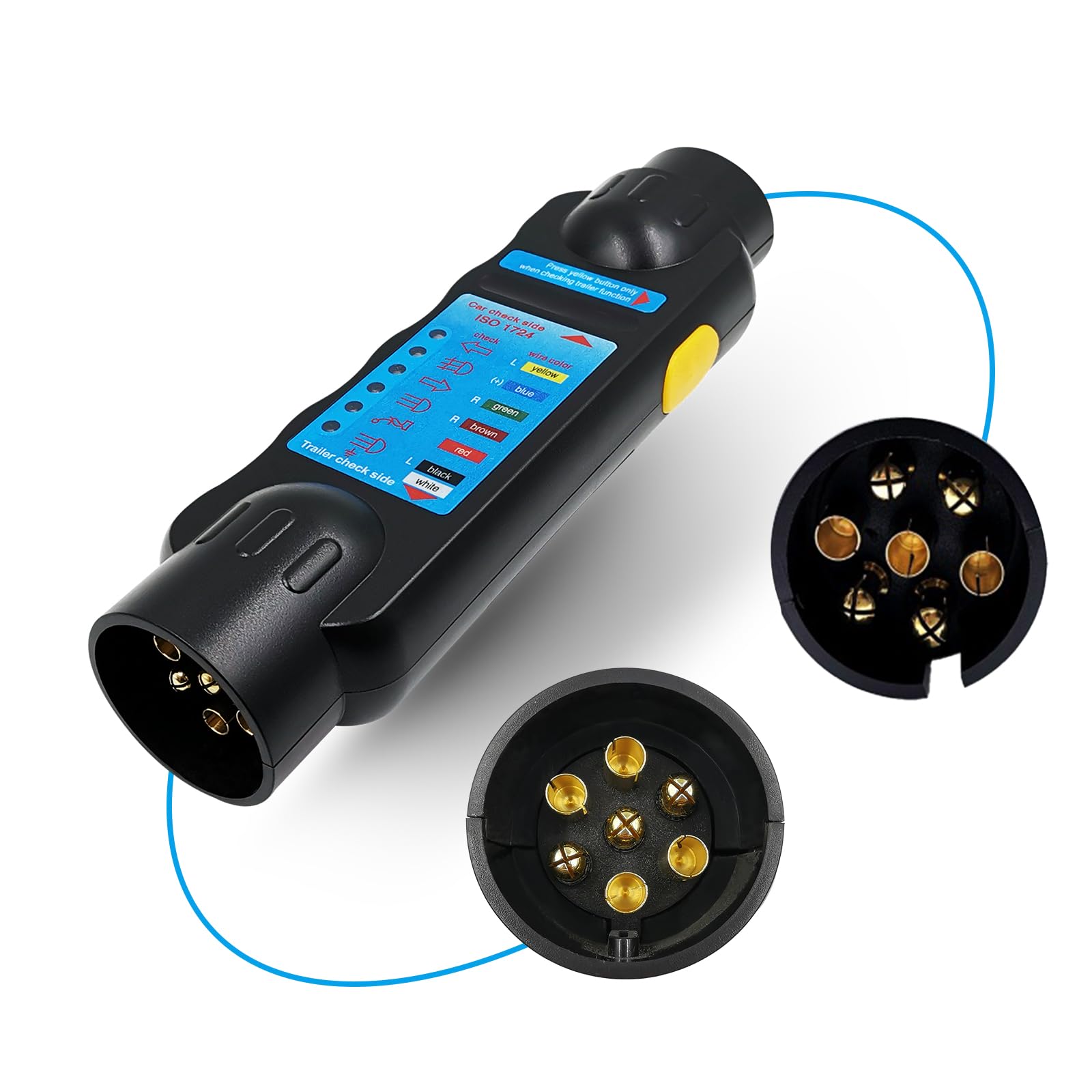 Buy Aelmiyw 7 Pin Trailer Plug Socket Tester,7-Core Trailer Tester RV ...