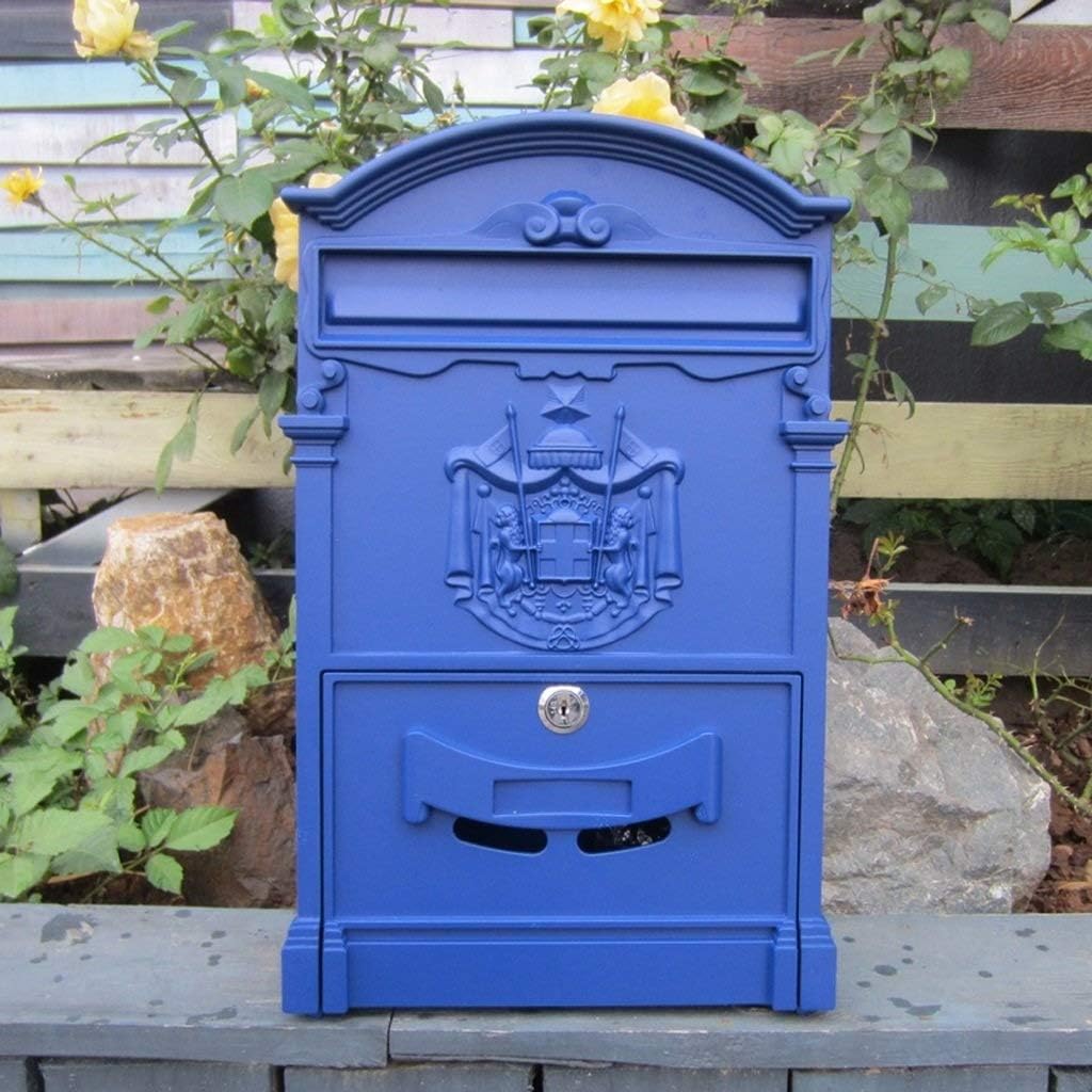 Amazon.com: Wall Mount Lockable Mailbox - Modern Outdoor Galvanized ...