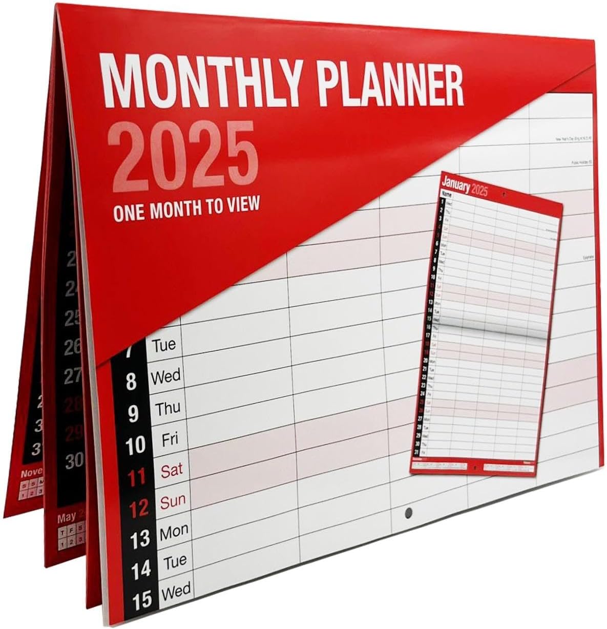 2025 Wall Calendar Easy View Planner 1 Month Per Page Hanging Spiral ...
