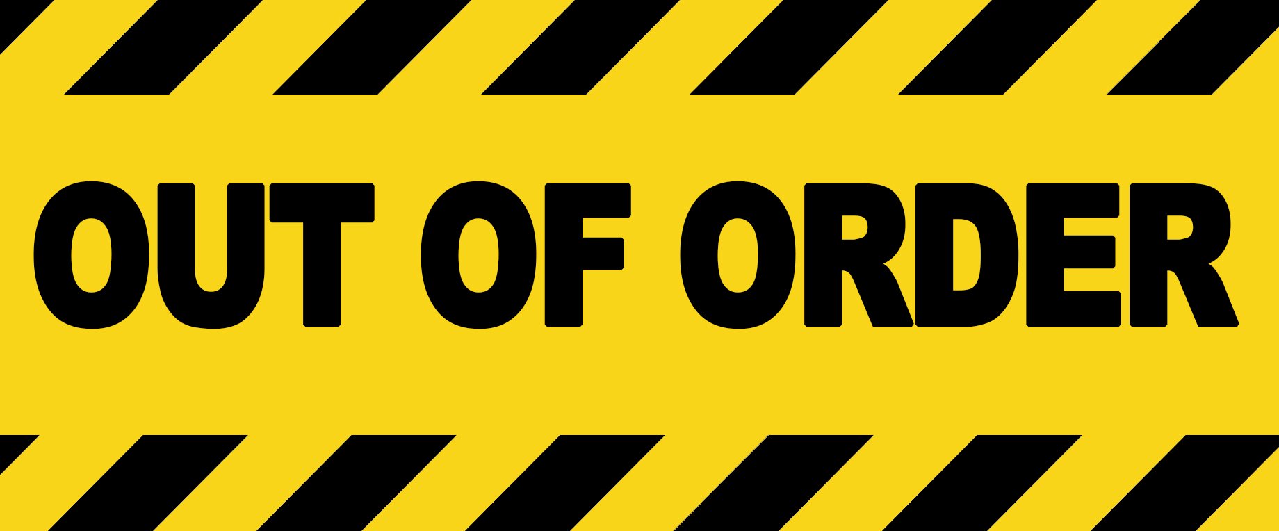 4 x WARNING - OUT OF ORDER - Warning Sign Removable Self Adhesive ...
