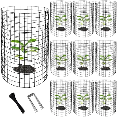 Seedling Protectors 10-Pack Small Plant Protector Cages - 12"H Metal ...