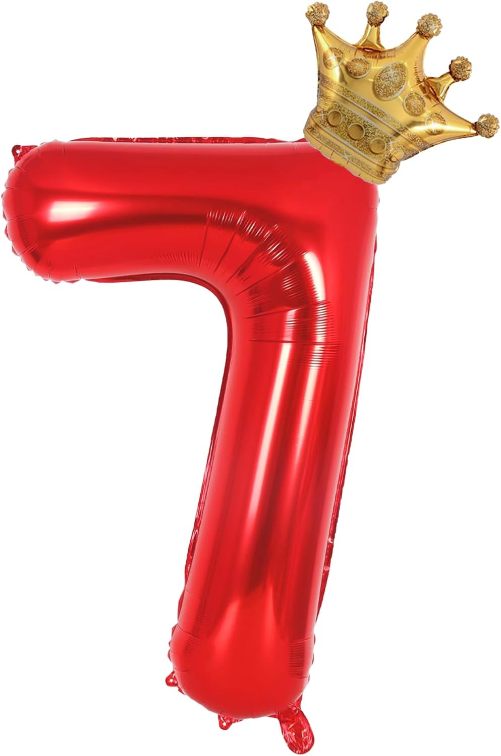 Amazon.com: Red 7 Balloon Number 40 inch Crown Red Birthday Decor for ...