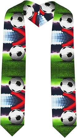 Amazon.com: YQxwJL Soccer Sports Ball Print Graduation Stole,Honor ...