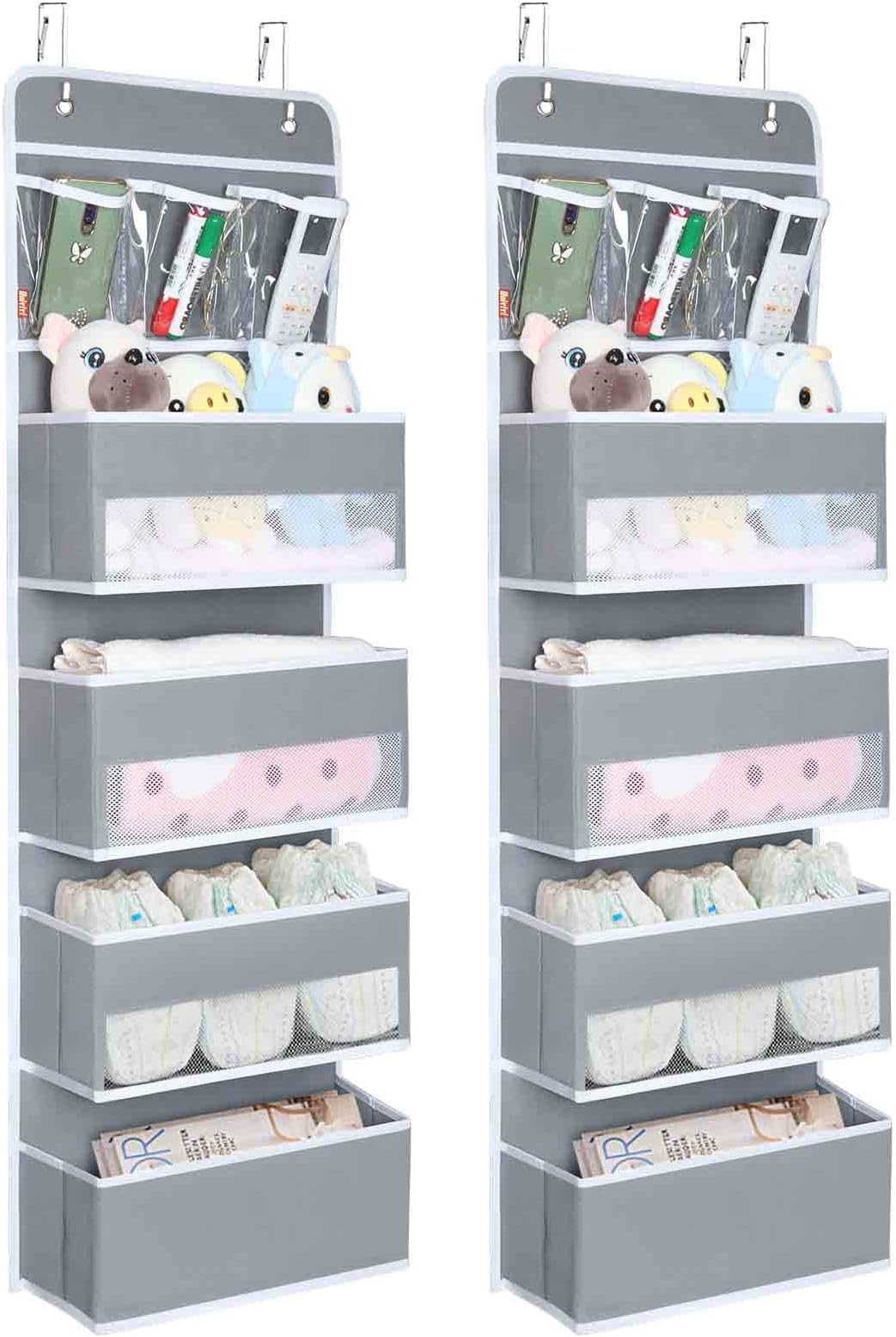 Amazon.com: Baby Diaper Caddy, Plastic Movable Diaper Cart with Wheels ...