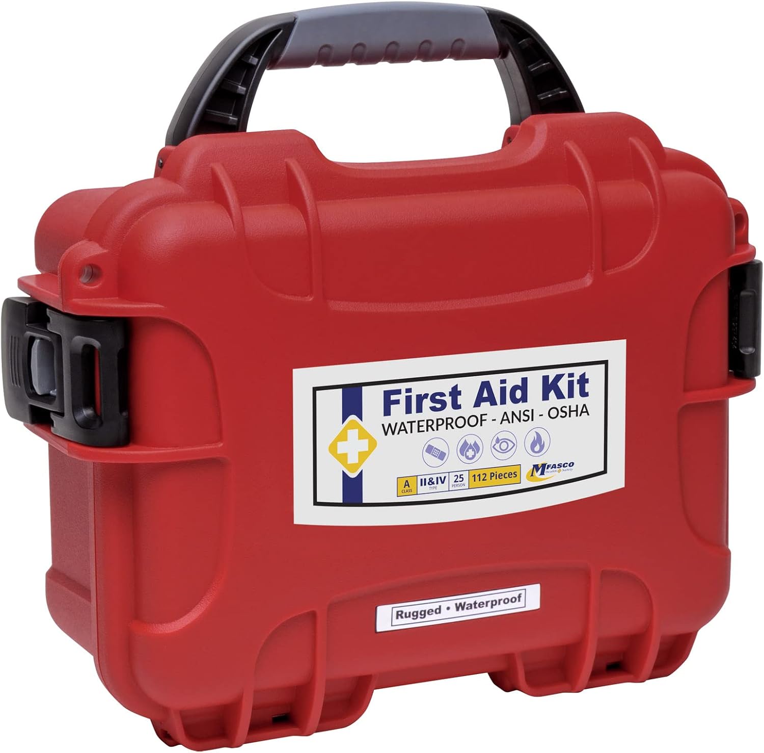 Amazon.com: MFASCO Class A First Aid Kit - Rugged, Waterproof Case ...
