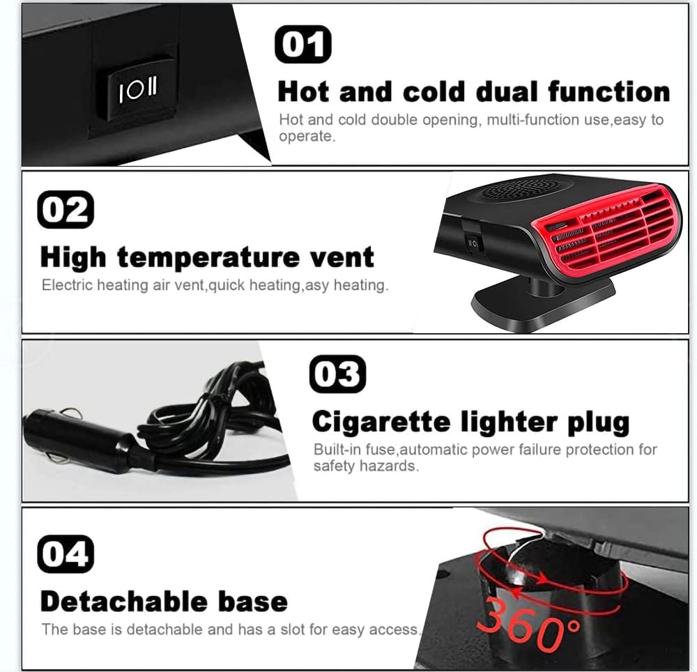 Snapklik.com : Car Heater, 2 In1 12V 150W Plug-in Cigarette Lighter ...
