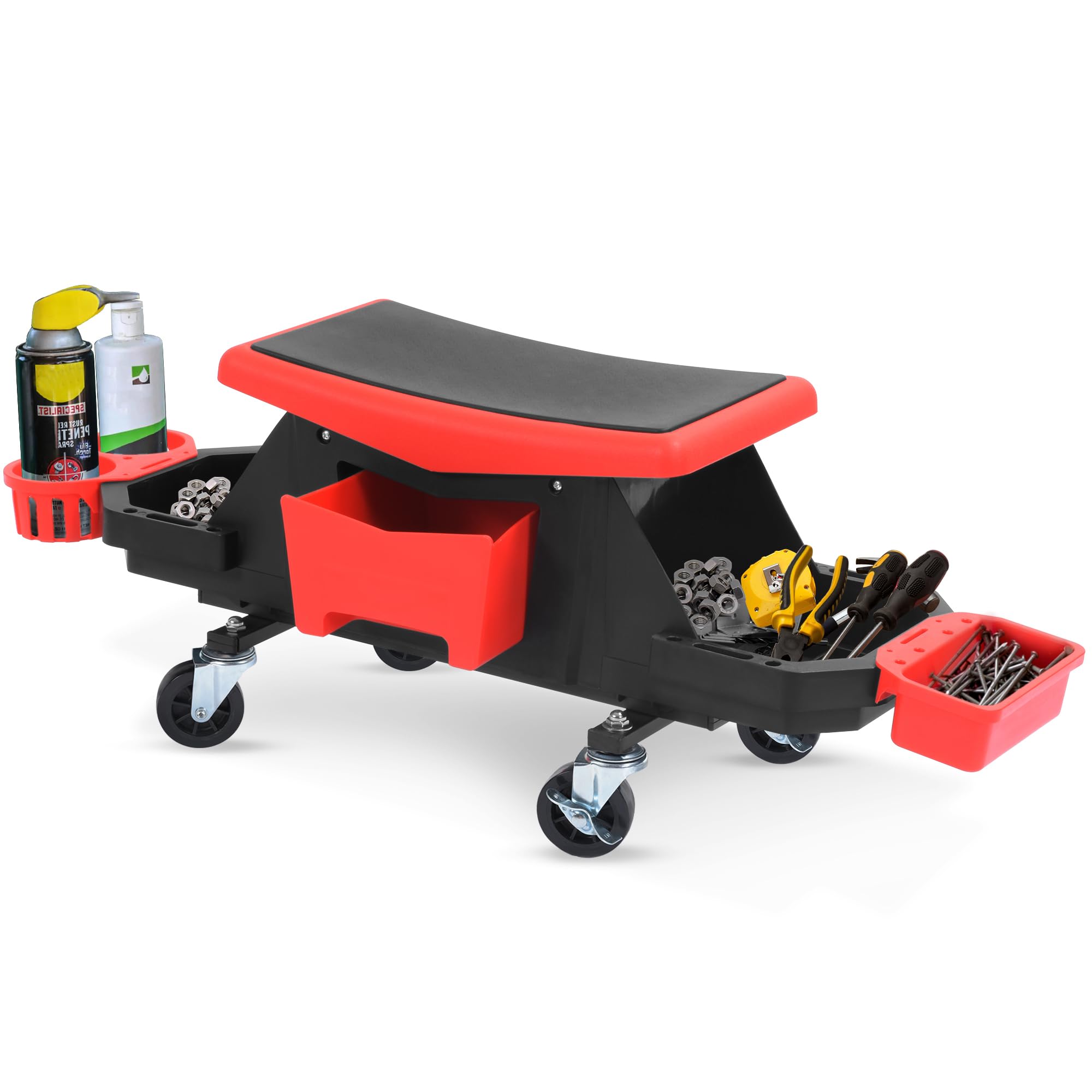 Amazon.com: YITAHOME Detailing Stool with Wheels, Mechanics Seat With 2 ...