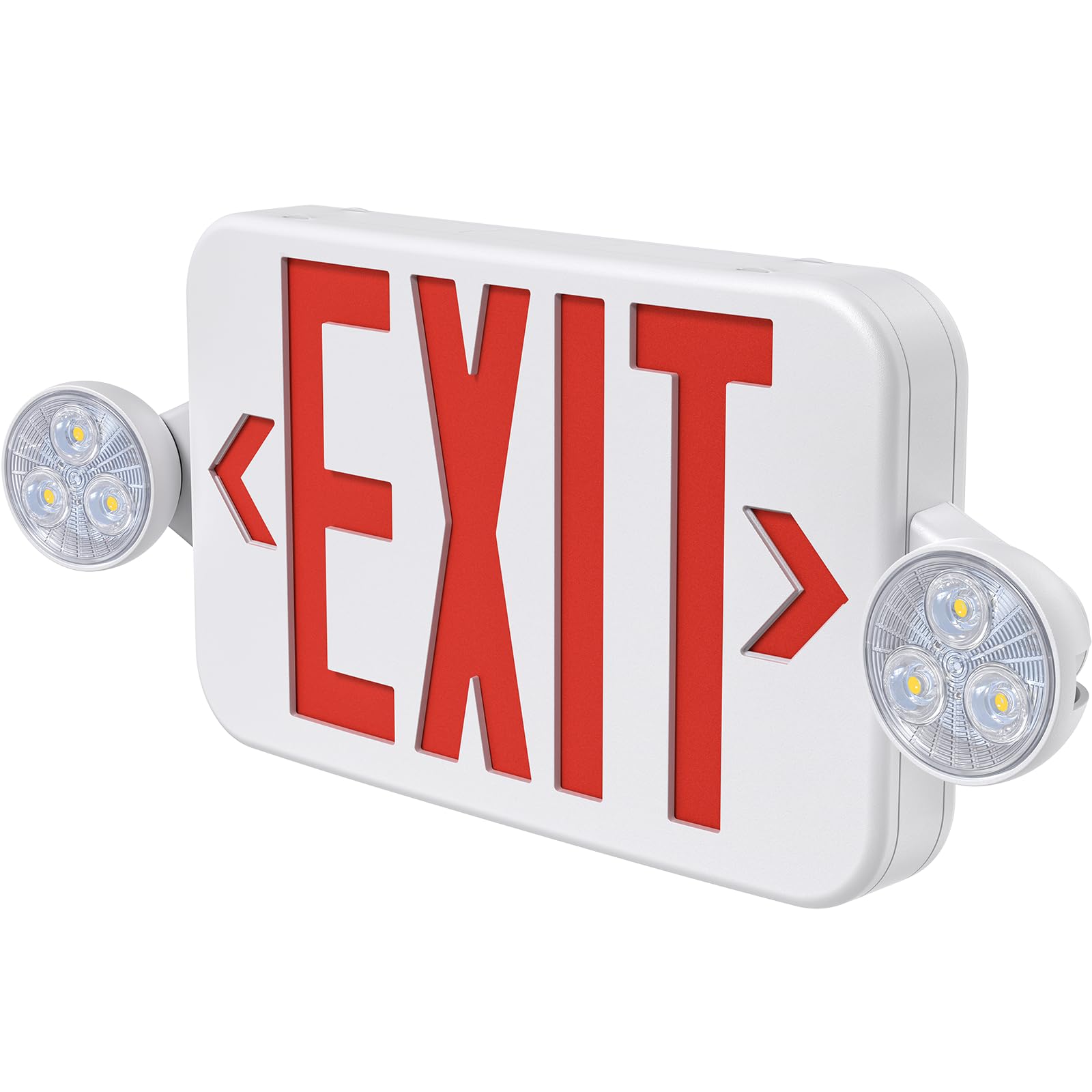 Led Exit Sign Emergency Light Combo Adjustable Two Head,Double Sided ...