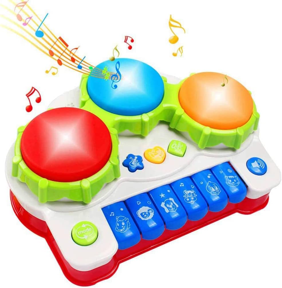 Amazon.com: Baby Musical Keyboard Toy Piano for Toddlers 1-3, Drum Toy ...