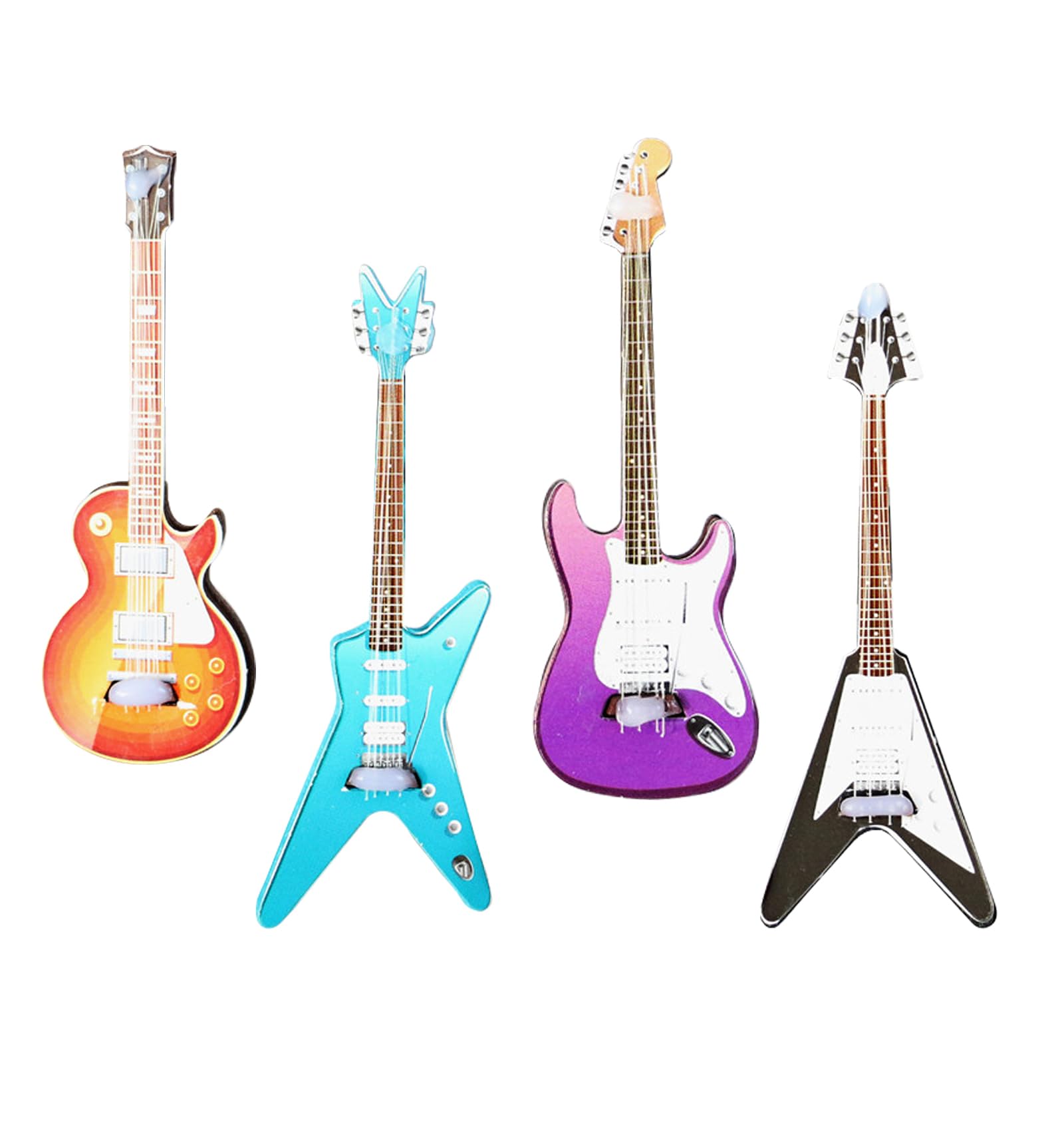 Amazon.com: SXYYDSG 4Pcs Wooden Miniature Electric Guitar, Miniature ...