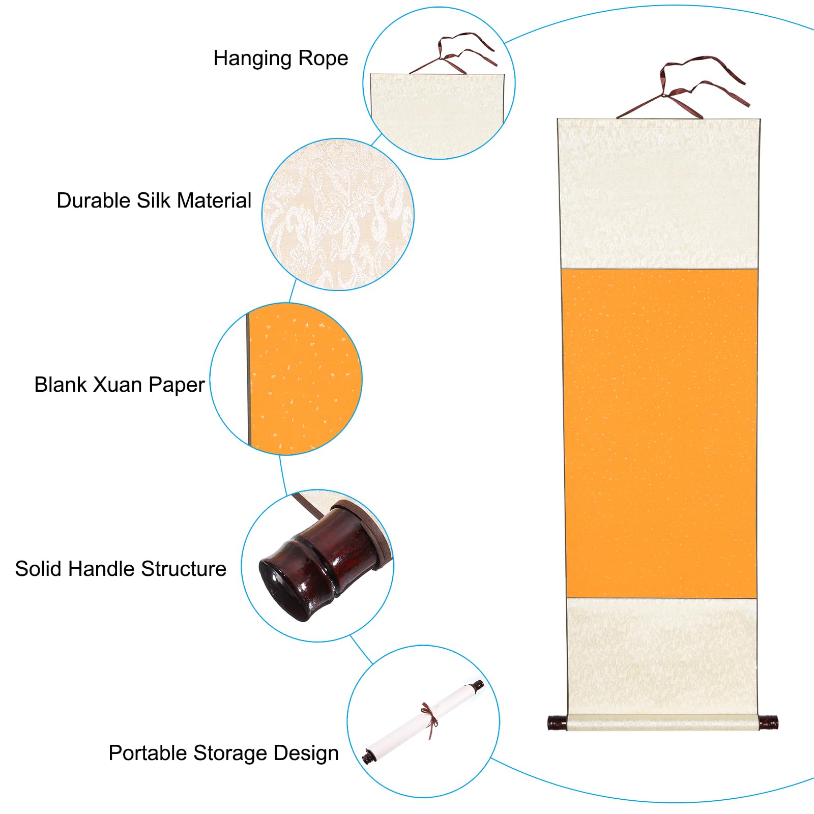 Hanging Scroll For Painting Xuan Paper Scroll 47x16 Inch - Silk Half ...