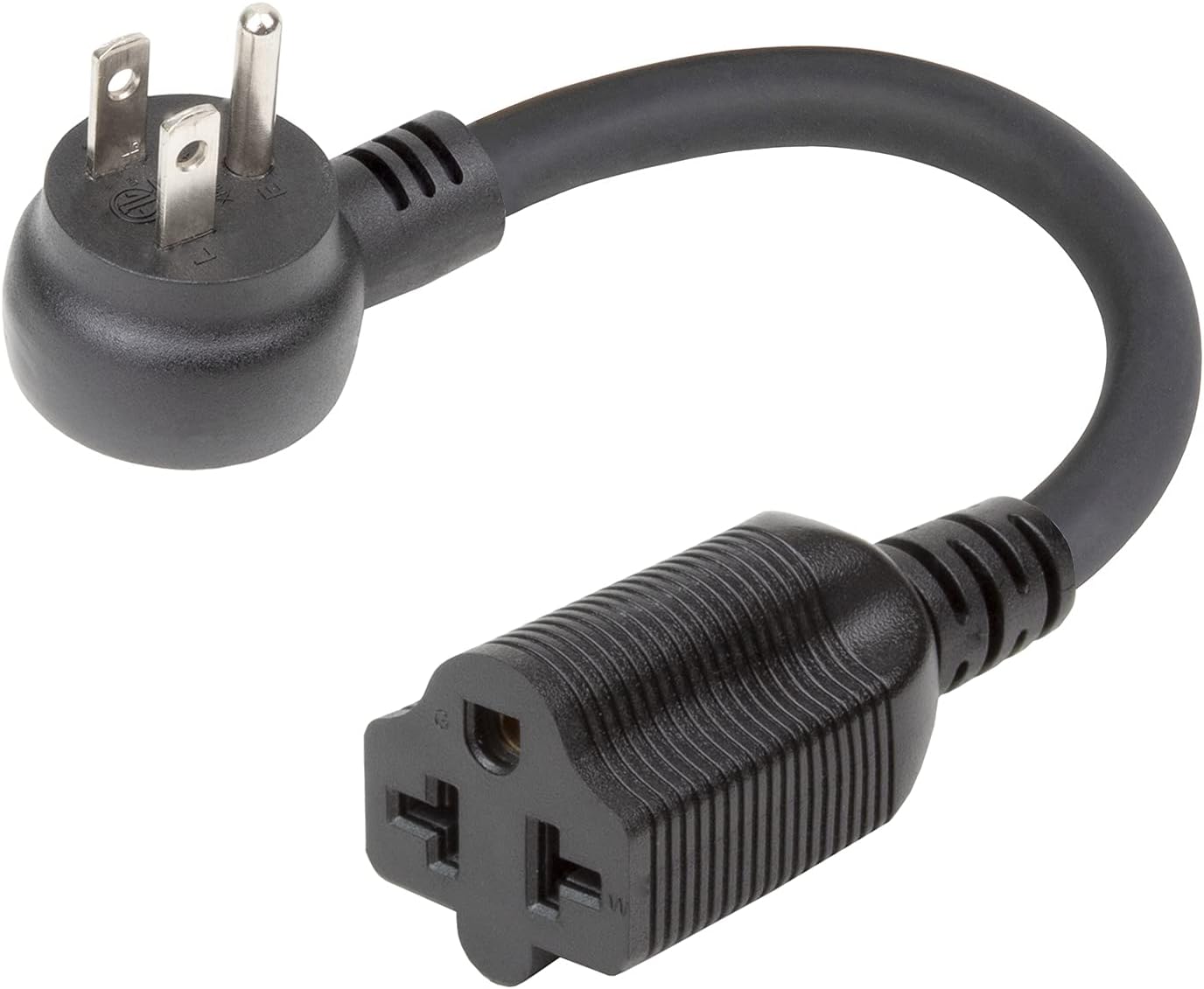 Right Angle (Left Angle) 15 Amp to 20 Amp Plug Adapter Cable UL Listed ...