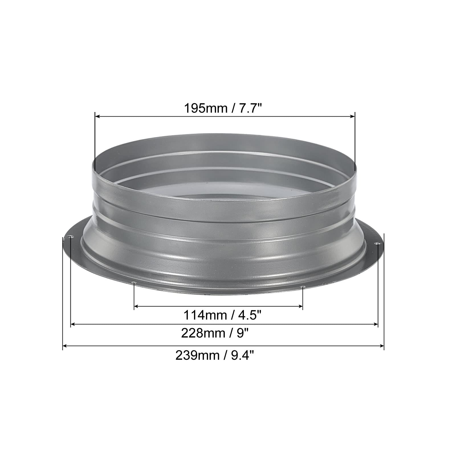 Ventilation Flange PATIKIL 8-Inch Duct Connector Flange – Galvanized ...