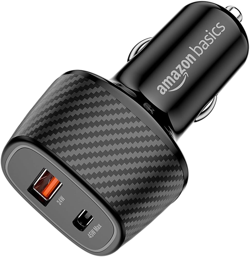 AmazonBasics 4.0 Amp Dual USB Car Charger for Apple and Android Devices ...