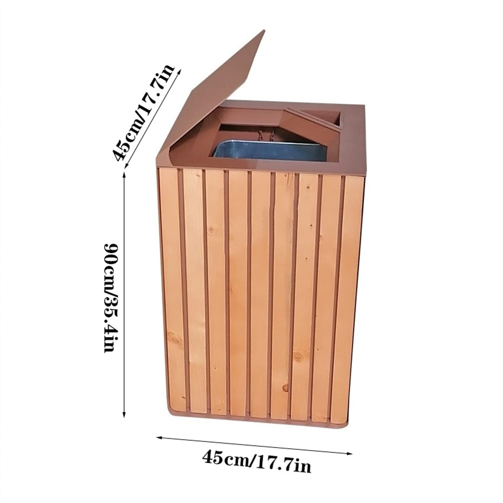 Bote De Basura De Madera Para Exterior S Afstar Cubo De Basura Para