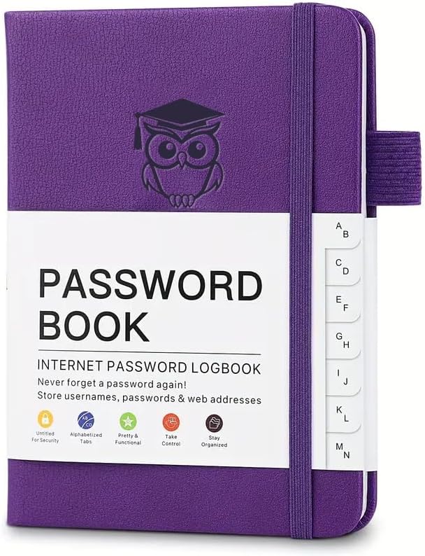 Amazon.com : Wecobat Password Keeper Book with Alphabetical Tabs，Small ...