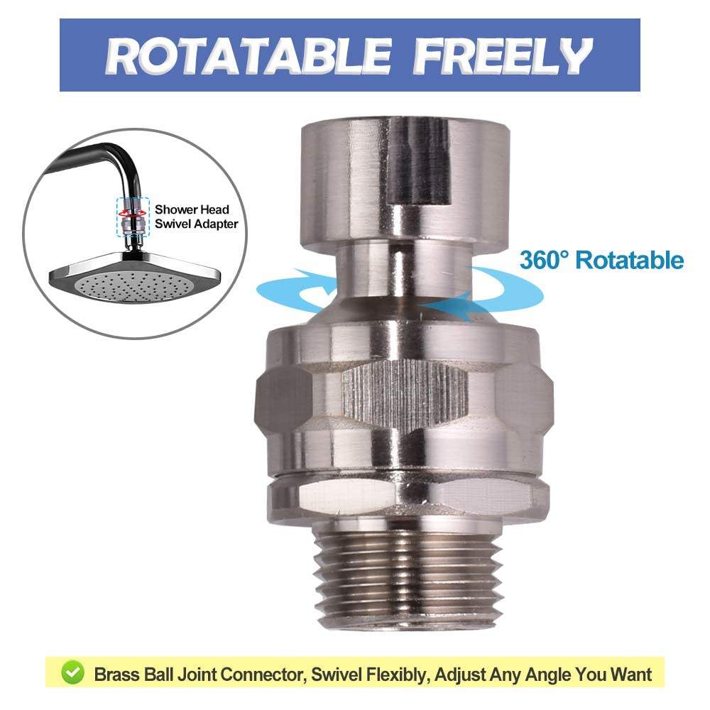 Snapklik.com : Shower Head Swivel Ball Adapter Brass Adjustable Shower ...