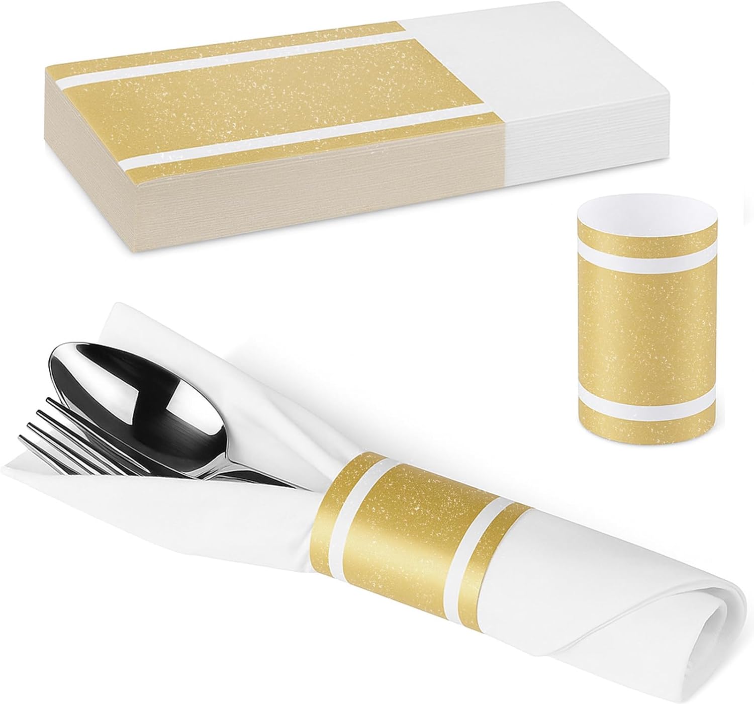 Amazon.com: 100 Pcs Napkin Bands - Paper Napkin Rings Self Adhesive ...