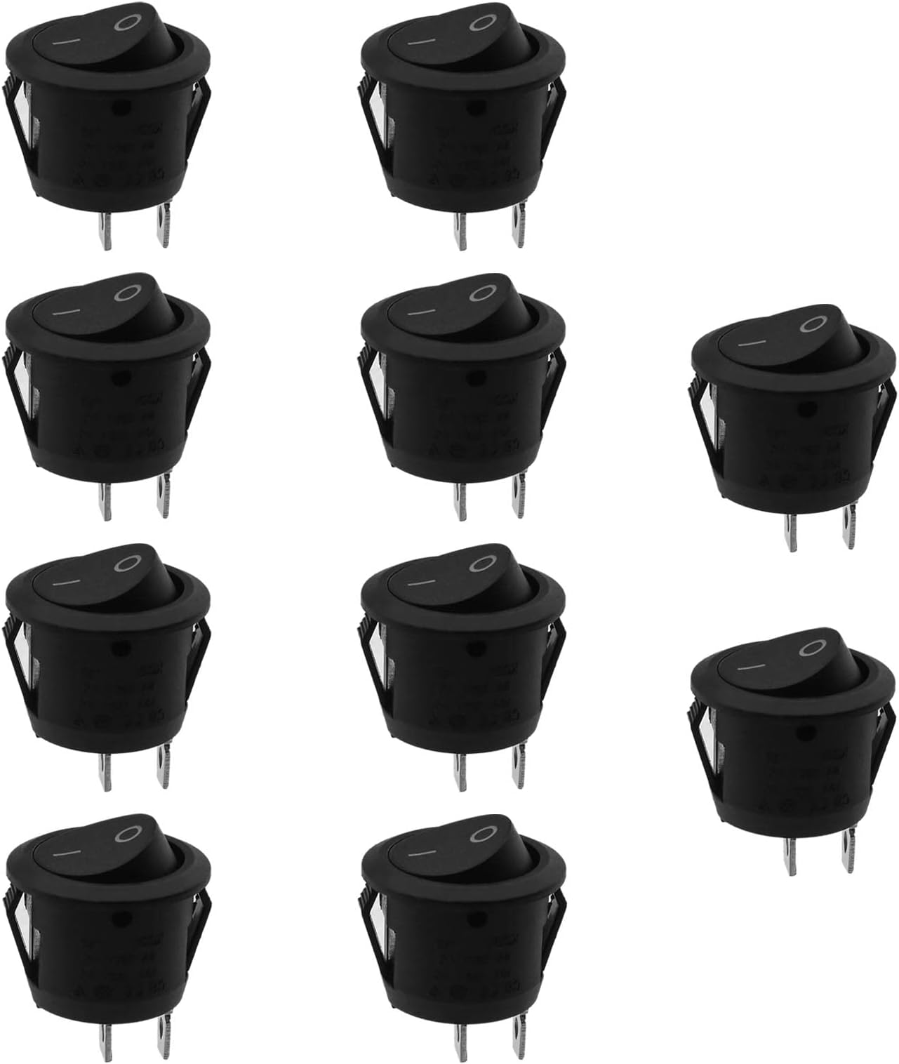 Pack of 20 DC AC Rocker Switch 2 pins SPST, Mini ON/OFF Toggle Switch ...