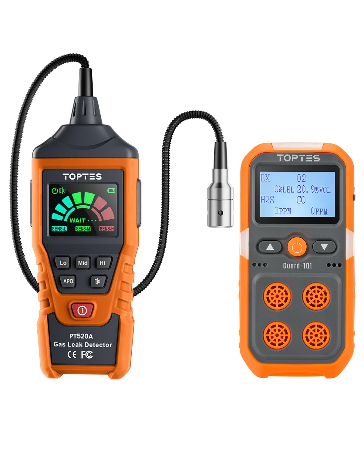 TopTes PT520A Gas Detector & Guard-101 4-Gas Monitor, Effectively ...