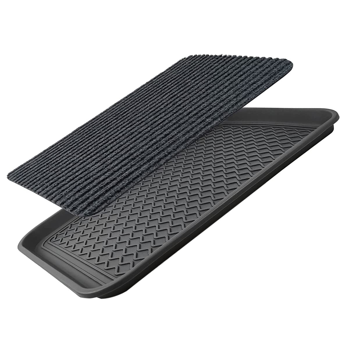Shoe Tray for Entryway Indoor 23.6 x 15.7inch, Large Boot Tray Mat with ...