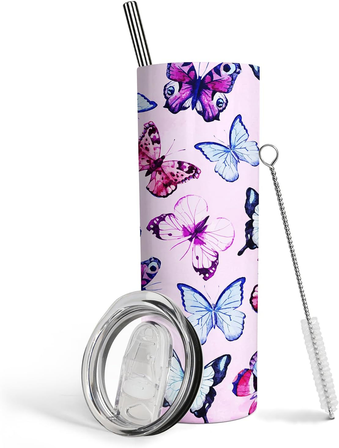 Amazon.com | Paqoygl Hummingbird Tumbler with Lid and Straw, Floral ...